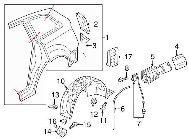N-908-214-01 - Wheelhouse Liner Retainer Nut 1996-2024 Audi | Audi OEM ...
