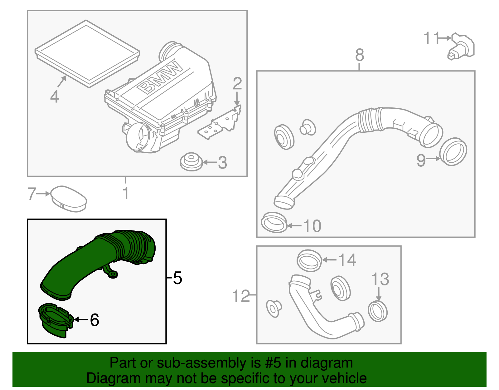13717624208 - 2011-2012 BMW X6 Air Inlet Duct (13-71-7-624-208) | BMW ...