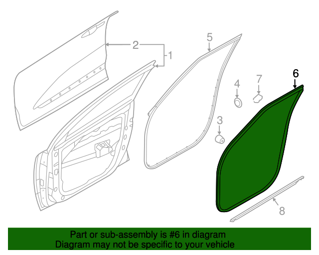 2017-2022 Kia Weather-Strip On Body - Driver's Side (LH) 82110-G5000 ...