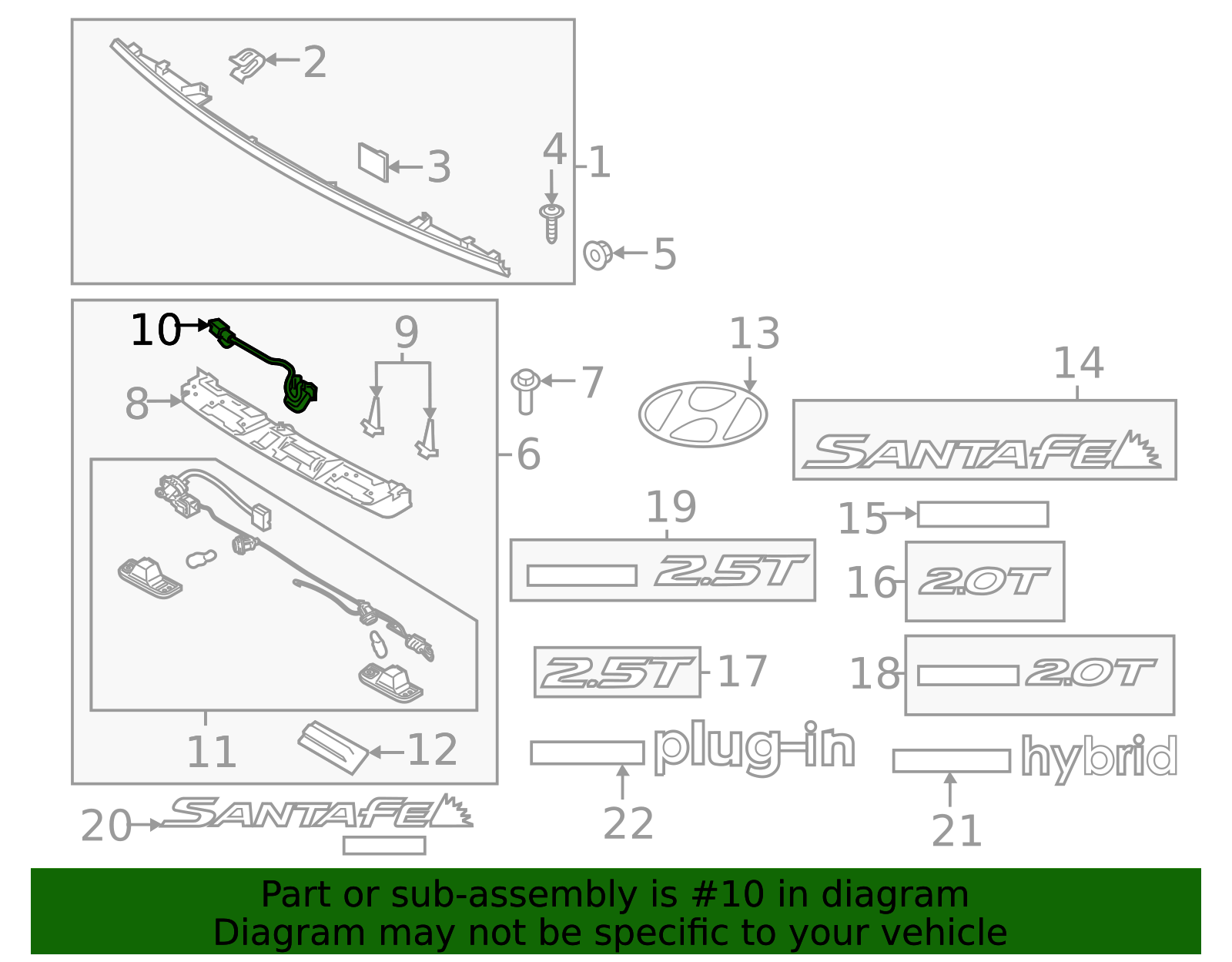 2021-2023 Hyundai Santa Fe Camera 99240s1600 | Retail Performance Auto ...