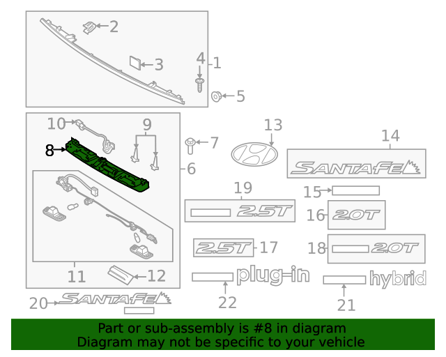92535-S2500 - License Bracket - 2021-2022 Hyundai Santa Fe | OEM Parts ...