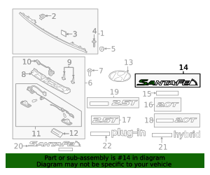 2019-2023 Hyundai Santa Fe Hatch Emblem 86310-S1000 | AutoNationParts.com