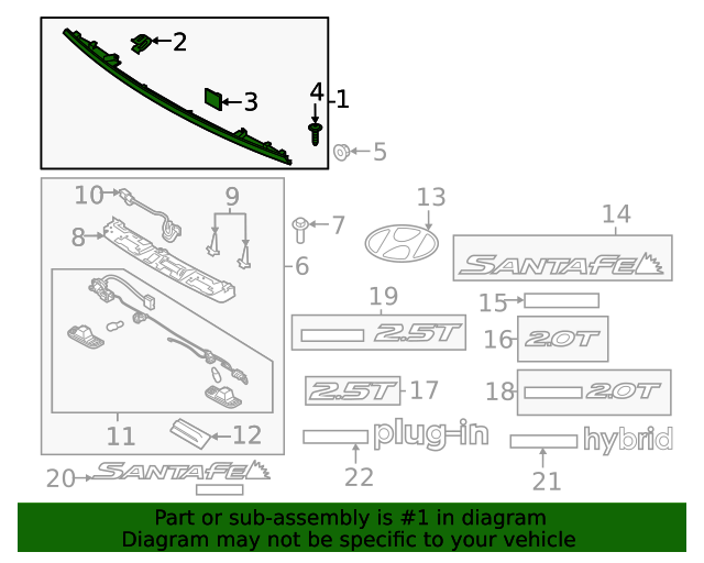 2019-2020 Hyundai Santa Fe Finish Molding 87310-S2000 | HyundaiParts.Online