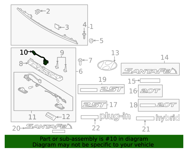 99240-S1100 - Rear Camera - 2019-2020 Hyundai Santa Fe | World OEM ...