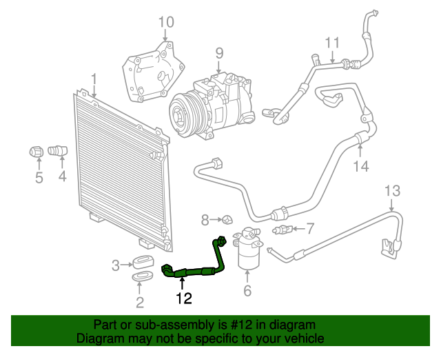 210-830-46-15 - AC Hoses 1996-2003 Mercedes-Benz | AutoNationParts.com