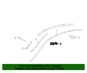 204-991-03-98 - Drip Molding Front Clip 2012-2015 Mercedes-Benz ...