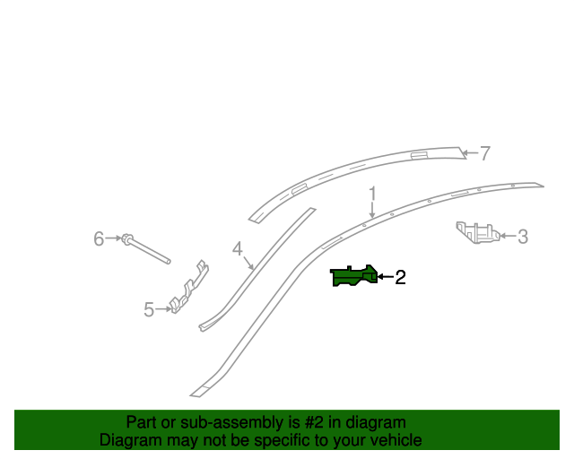 204-991-03-98 - Drip Molding Front Clip 2012-2015 Mercedes-Benz ...
