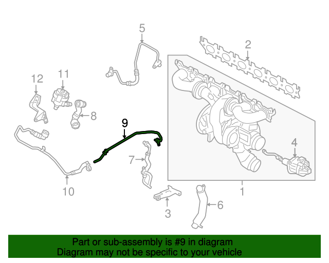 11-53-8-666-856 - Turbocharger Coolant Line 2016-2019 BMW ...