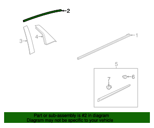 2014-2019 Cadillac XTS Passenger Side Rear Door Window Upper Molding ...