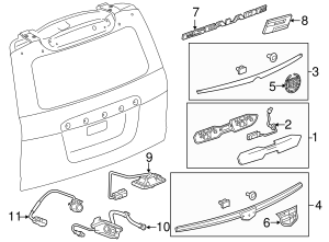 2015-2024 Cadillac Galvano Silver Driver Side Liftgate Escalade Name ...
