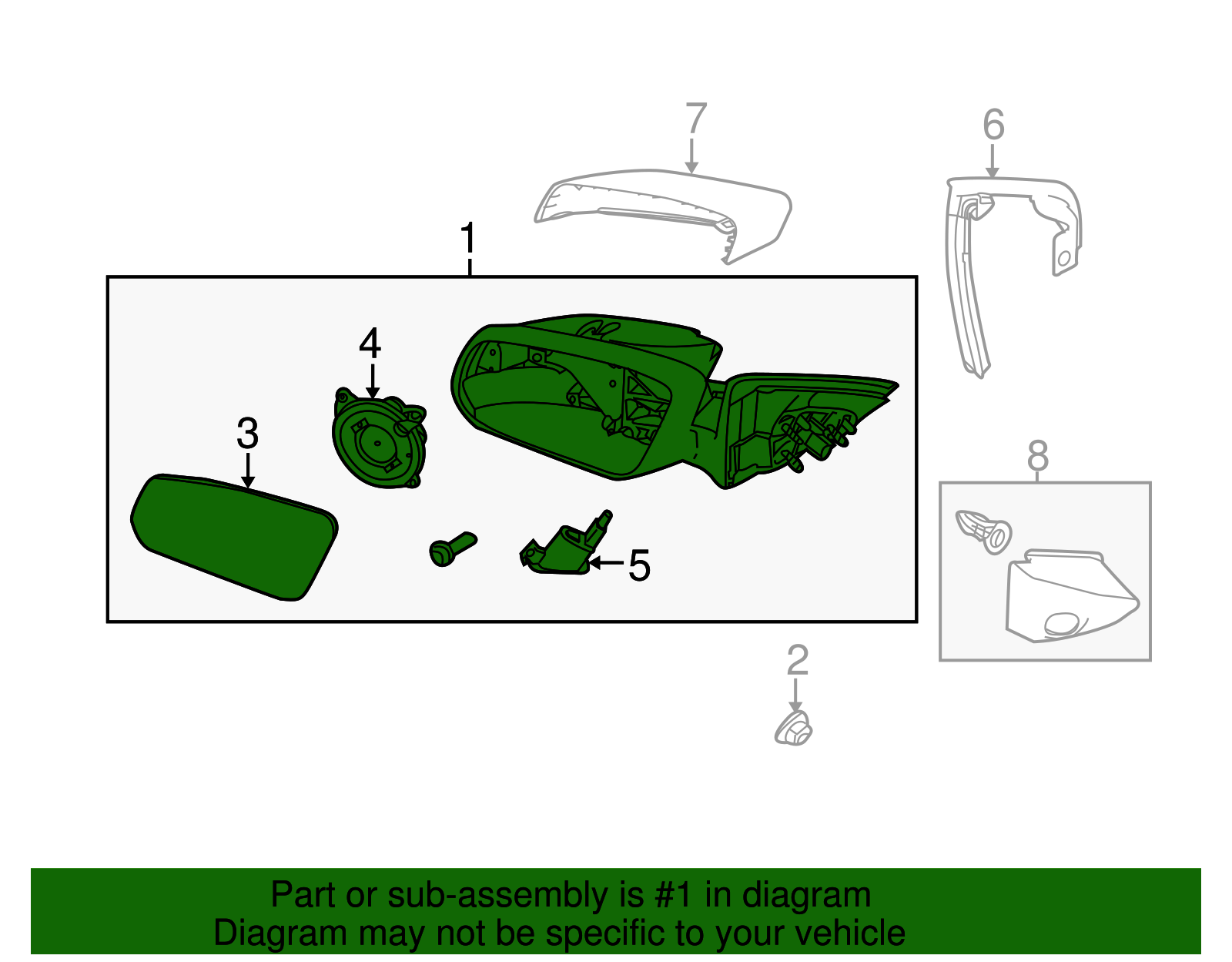 DR3Z-17683-AA - Mirror Assembly 2013-2014 Ford Mustang | AutoNation Parts