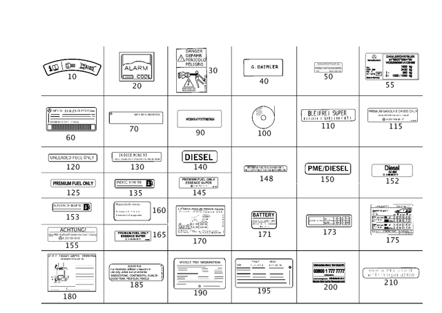 203-584-02-17 - Information Label 2001-2002 Mercedes-Benz C240 ...
