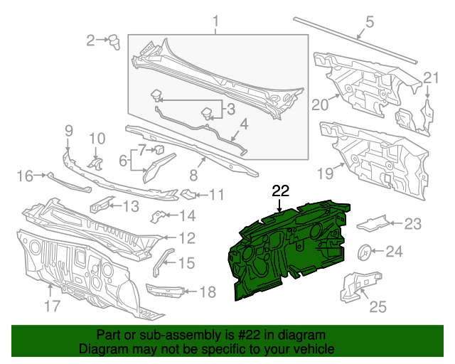 2016-2020 Chevrolet Malibu Inner Dash Panel Insulator with Retainers ...
