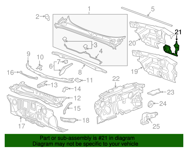 2017-2019 Chevrolet Malibu Passenger Side Dash Panel Outer Insulator ...
