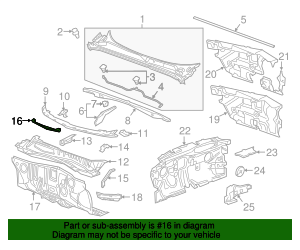 2016-2023 GM Cowl Water Deflector 22978195 | GMPartsDirect.com