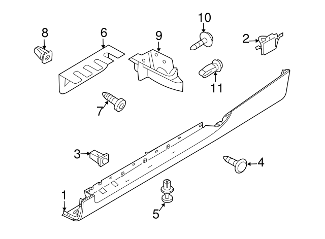 8J0-853-909 - Rocker Molding Clip 2008-2015 Audi | Audi Parts Store