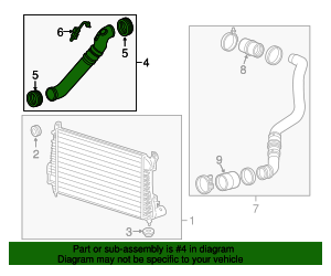 2011-2016 GM Charge Air Cooler Outlet Air Hose 84094727 GM ...