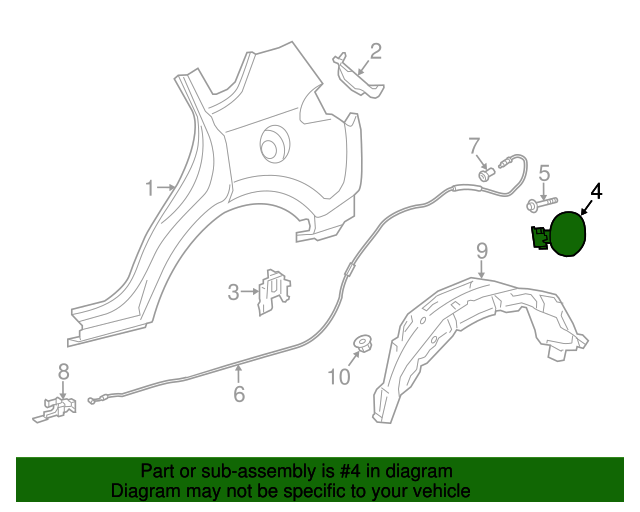 2013-2018 Toyota RAV4 Fuel Door 77350-0R030 | Toyota Parts Center