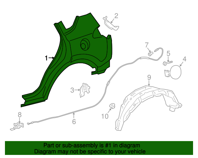 2013-2018 Toyota RAV4 Quarter Panel 61602-42080 | Toyota Parts