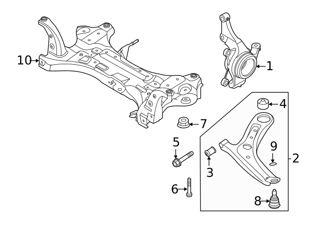 2020-2024 Hyundai Venue Lower Control Arm 54500-K2000 | OEM Parts Online