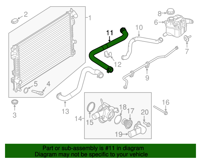 2011-2019 Ford Upper Hose BB5Z-8260-E | TascaParts.com