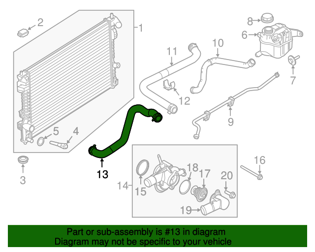 2011-2019 Ford Explorer OEM NEW 11-19 Ford Explorer Lower Hose Radiator ...