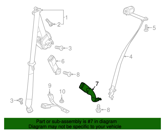 2018-2022 GM Center Buckle 84572161 | GMPartsDirect.com