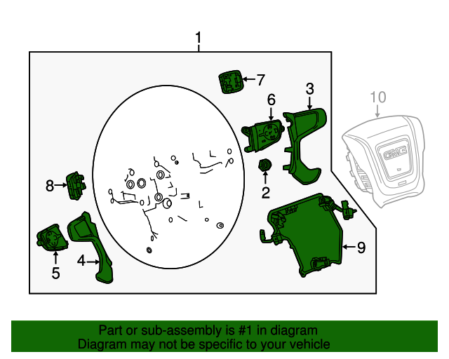 2015-2019 GMC Black Steering Wheel 84483794 | OEM Parts Online