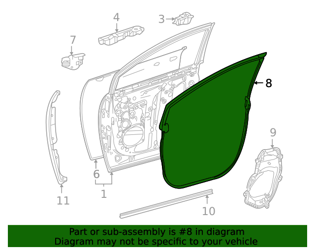 2021-2023 Toyota Sienna Door Weather-Strip 67861-08030 | Toyota Parts ...