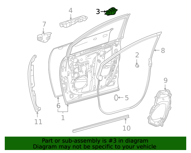 2021-2024 Toyota Sienna Door Shell Protector 67856-08030 | Toyota Parts ...