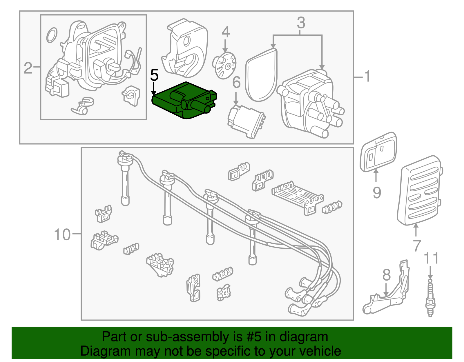 1992-2001 Acura Integra Ignition Coil 30510-PT2-006 | OEM Parts Online