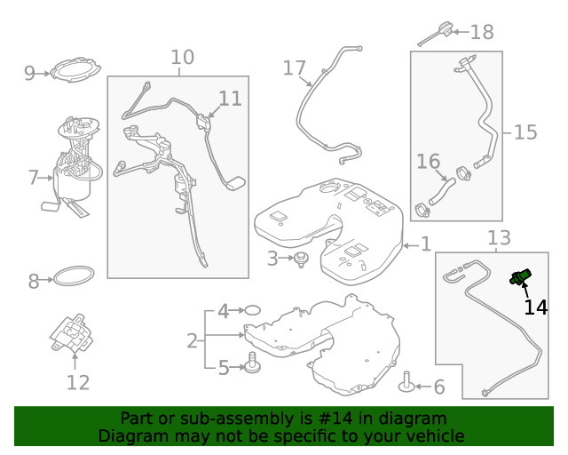LR015356 - Fuel Tank Pressure Sensor 2010-2022 Land Rover Range Rover ...