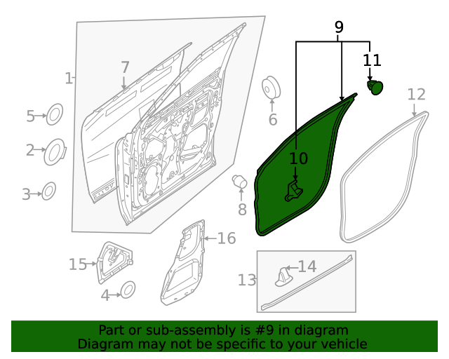 2022-2024 Mitsubishi Door Weather-Strip 5725A463 | Mitsubishi Parts ...