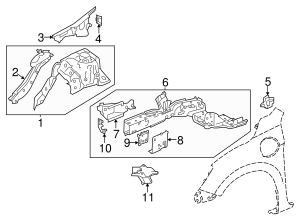 04674-T3V-A00ZZ - Member Set, R Front Wheelhouse (Lower) - 2014 Honda ...