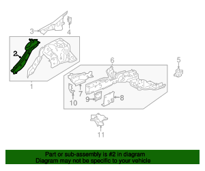 04674-T3V-A00ZZ - Member Set, R Front Wheelhouse (Lower) - 2014 Honda ...