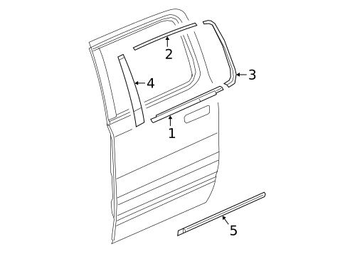 Exterior Trim - Rear Door for 2023 Ram 1500 | OEM MOPAR Parts Warehouse