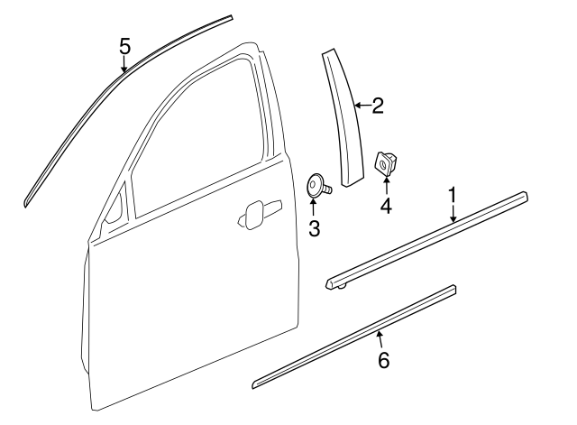 2013-2016 Chevrolet Driver Side Front Door Window Upper Reveal Molding ...