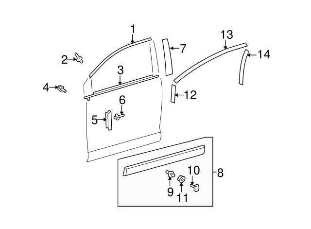 75754-0T010 - Upper Molding 2009-2015 Toyota Venza | Longo Toyota Parts