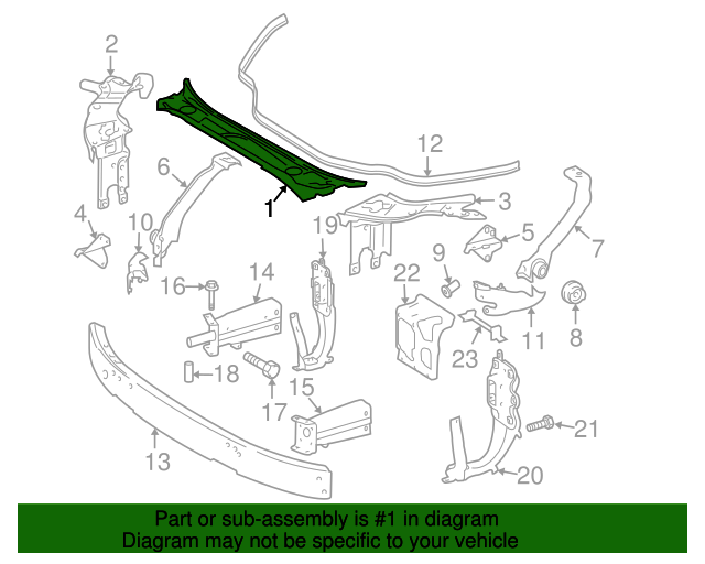 2006-2011 Mercedes-Benz Upper Tie Bar 219-620-09-16 | MB OEM Parts