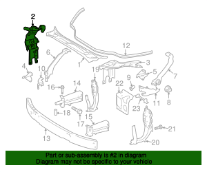 219-620-04-28 - Radiator Support Tie Bar 2006-2011 Mercedes-Benz ...