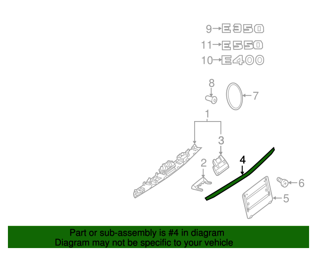 207-757-00-89 - Trim Molding 2010-2017 Mercedes-Benz | Mercedes-Benz ...