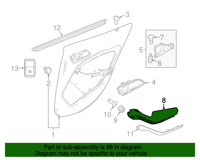 176-730-19-00-64-8Q85 - Armrest Mercedes-Benz USA Parts