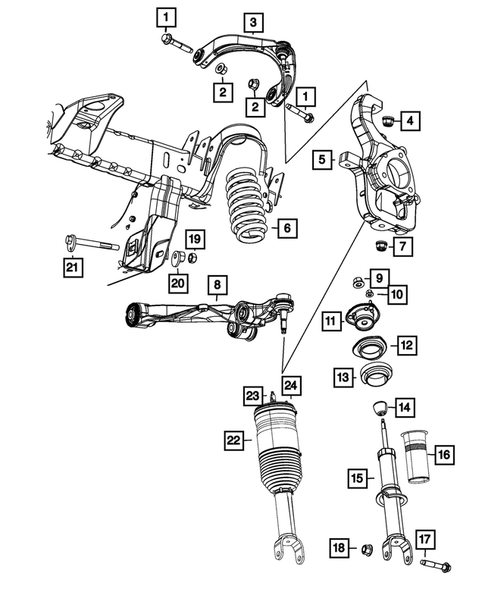 Front Suspension, Strut and Cradle for 2017 Ram 1500 | Mopar eStore