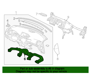 2013-2022 Acura ILX Duct Assembly 77410-TX6-A01 | OEM Parts Online