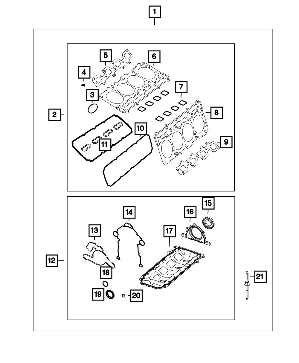 2014-2025 Mopar Engine Oil Pan Gasket 4893353AA | My Mopar Parts