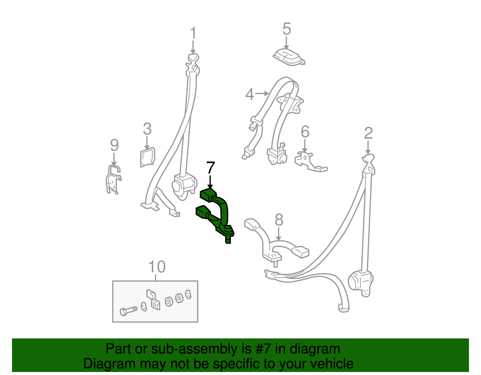 2005-2006 Toyota Tundra Lap Belt 73030-0C020-B0 | Toyota Parts Center