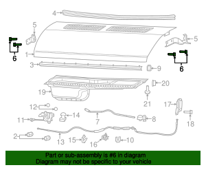 2014-2021 Ram Hinge Bolt 6106255AA | TascaParts.com