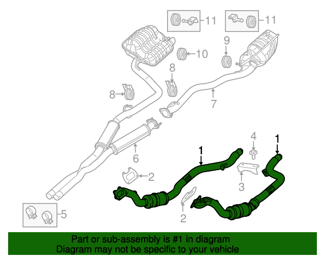 2011-2021 Mopar Converter & Pipe - Driver's Side (LH) 68276677AB ...