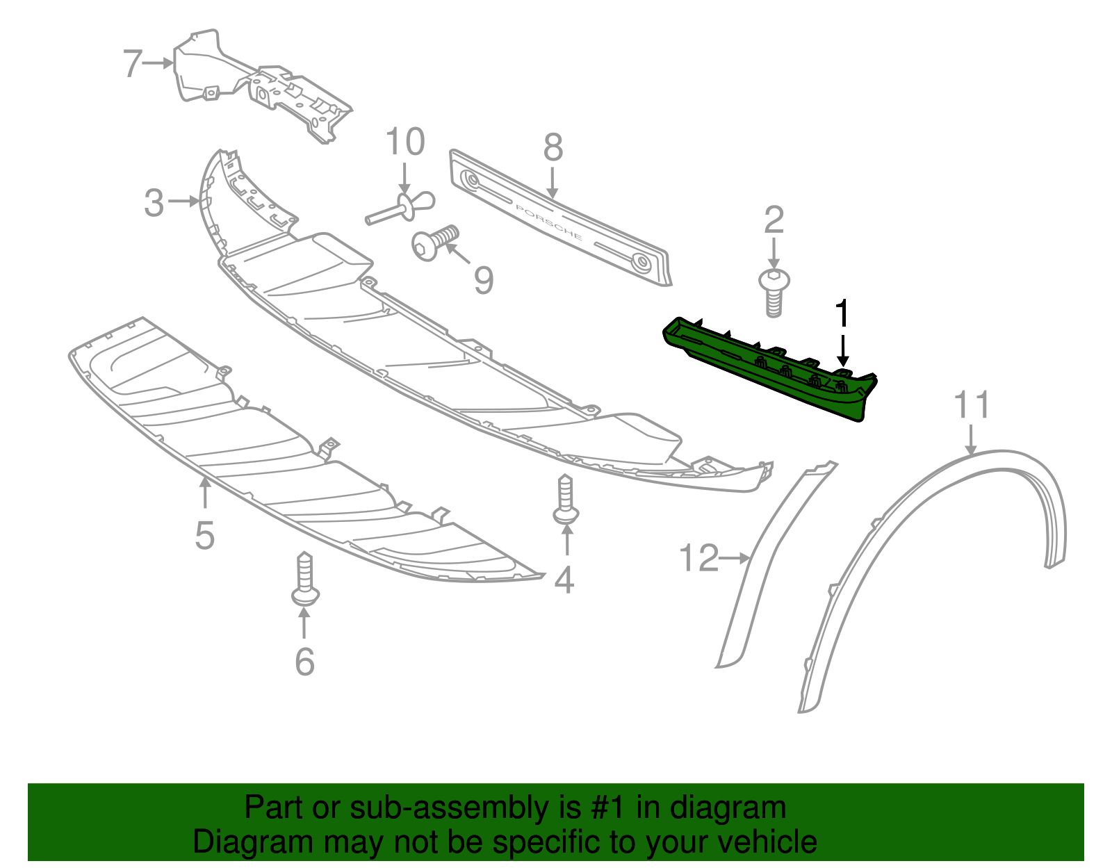958-505-888-11-9B9 - High-Quality Valance Panel for 2011-2018 Porsche ...