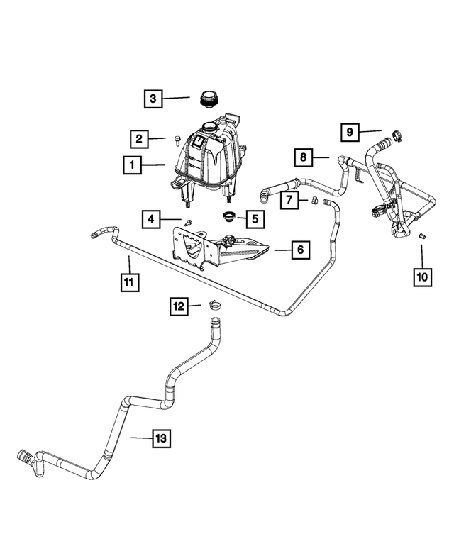 2022 Ram Coolant Recovery Bottle Bracket 57008683AB | Mopar Estores
